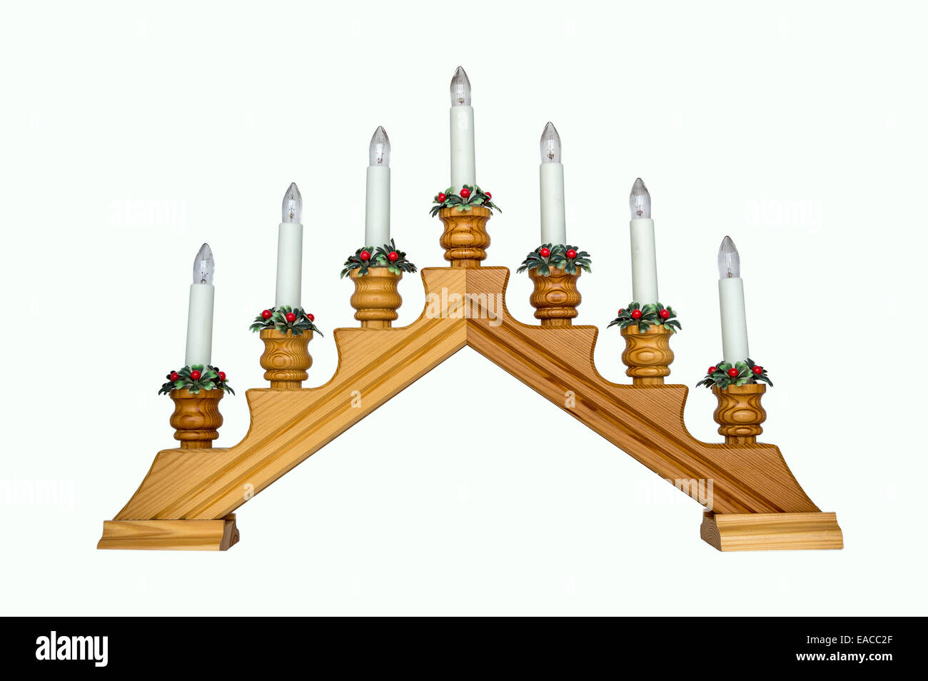 Christmas - Wooden candle effect welcome light Stock Photo - Alamy