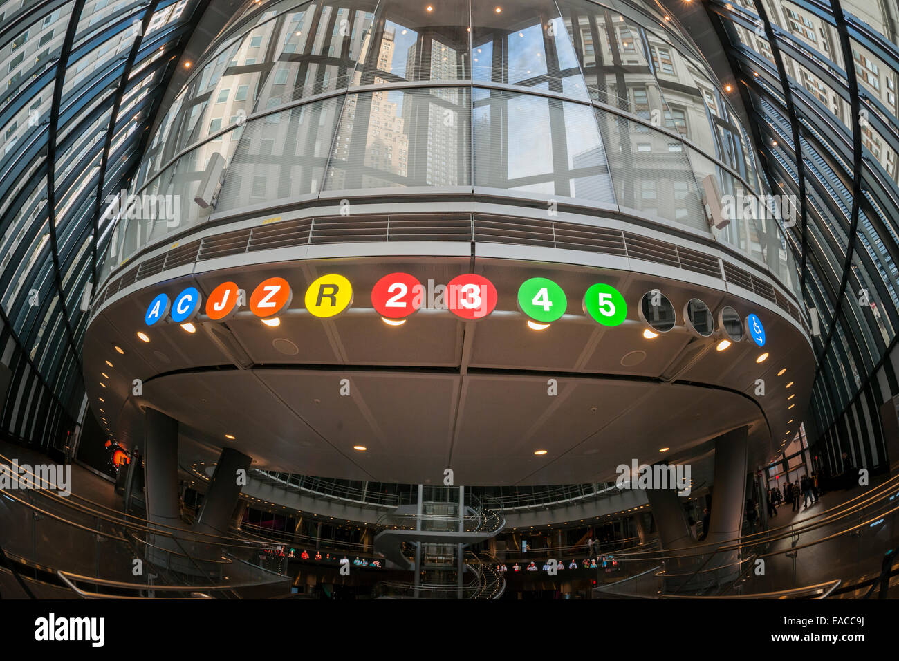 An entrance to the new Fulton Center in Lower Manhattan in New York ...