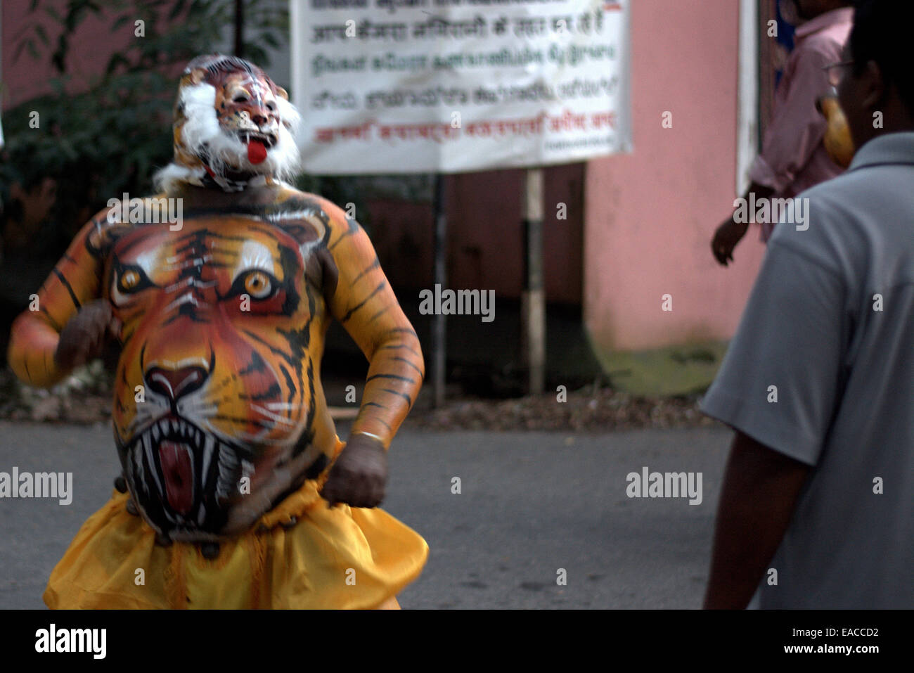 Puli Kali (Pulikkali), or tiger play, a folk dance art form of Kerala ...