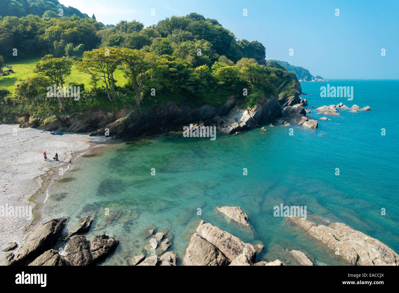 Sunny cove in Combe Martin North Devon Stock Photo - Alamy