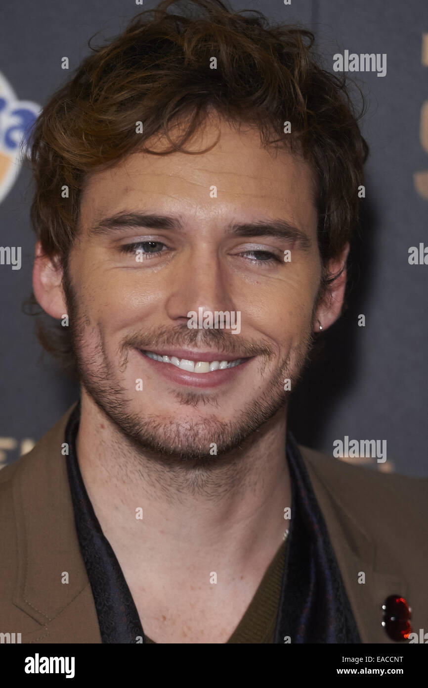 Spain. 11th Nov, 2014. British Actor Sam Claflin attends the Premiere ...