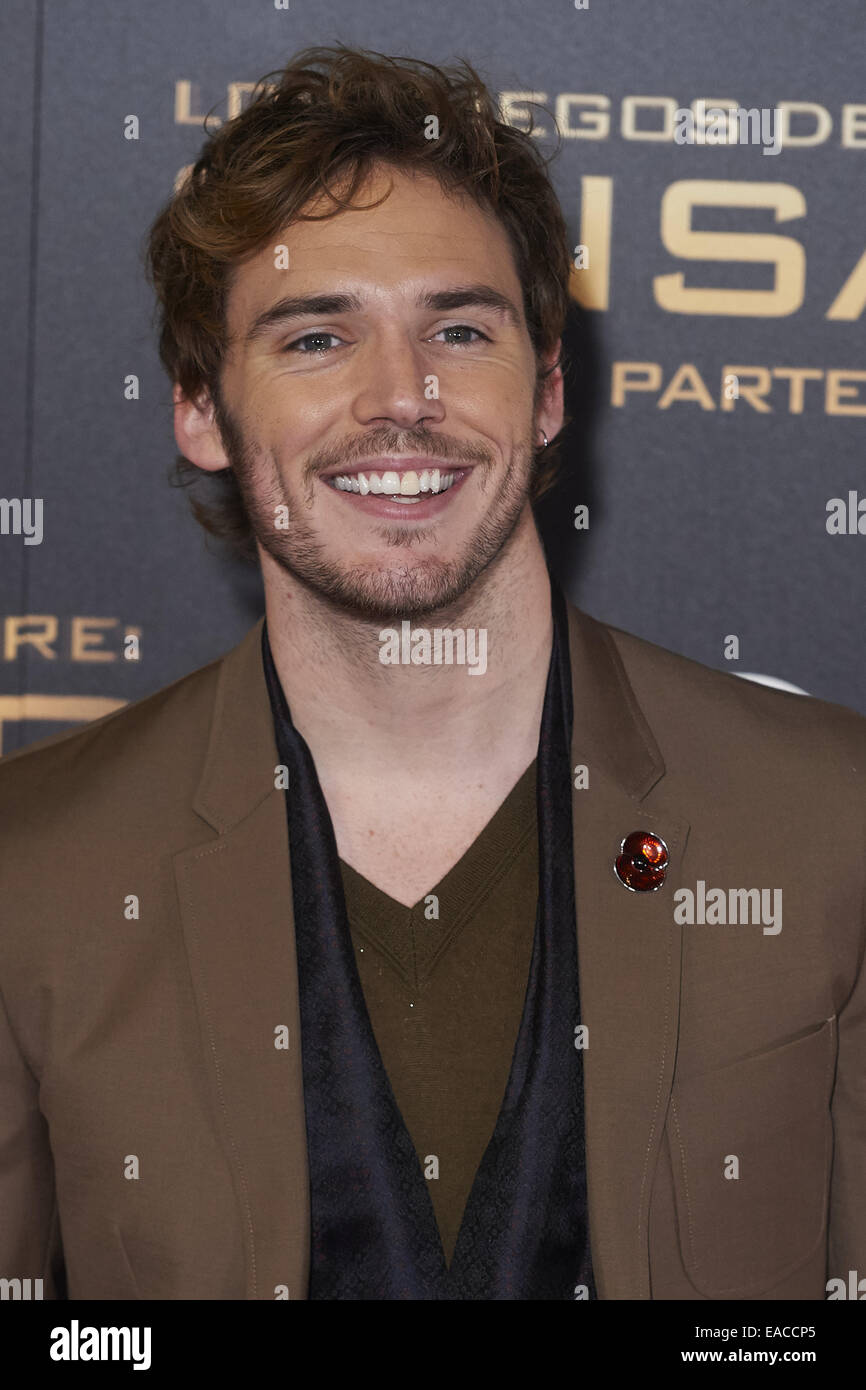 Spain. 11th Nov, 2014. British Actor Sam Claflin attends the Premiere ...