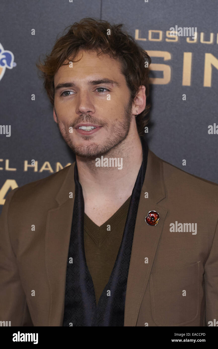Spain. 11th Nov, 2014. British Actor Sam Claflin attends the Premiere ...