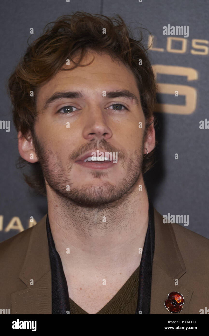 Spain. 11th Nov, 2014. British Actor Sam Claflin attends the Premiere ...
