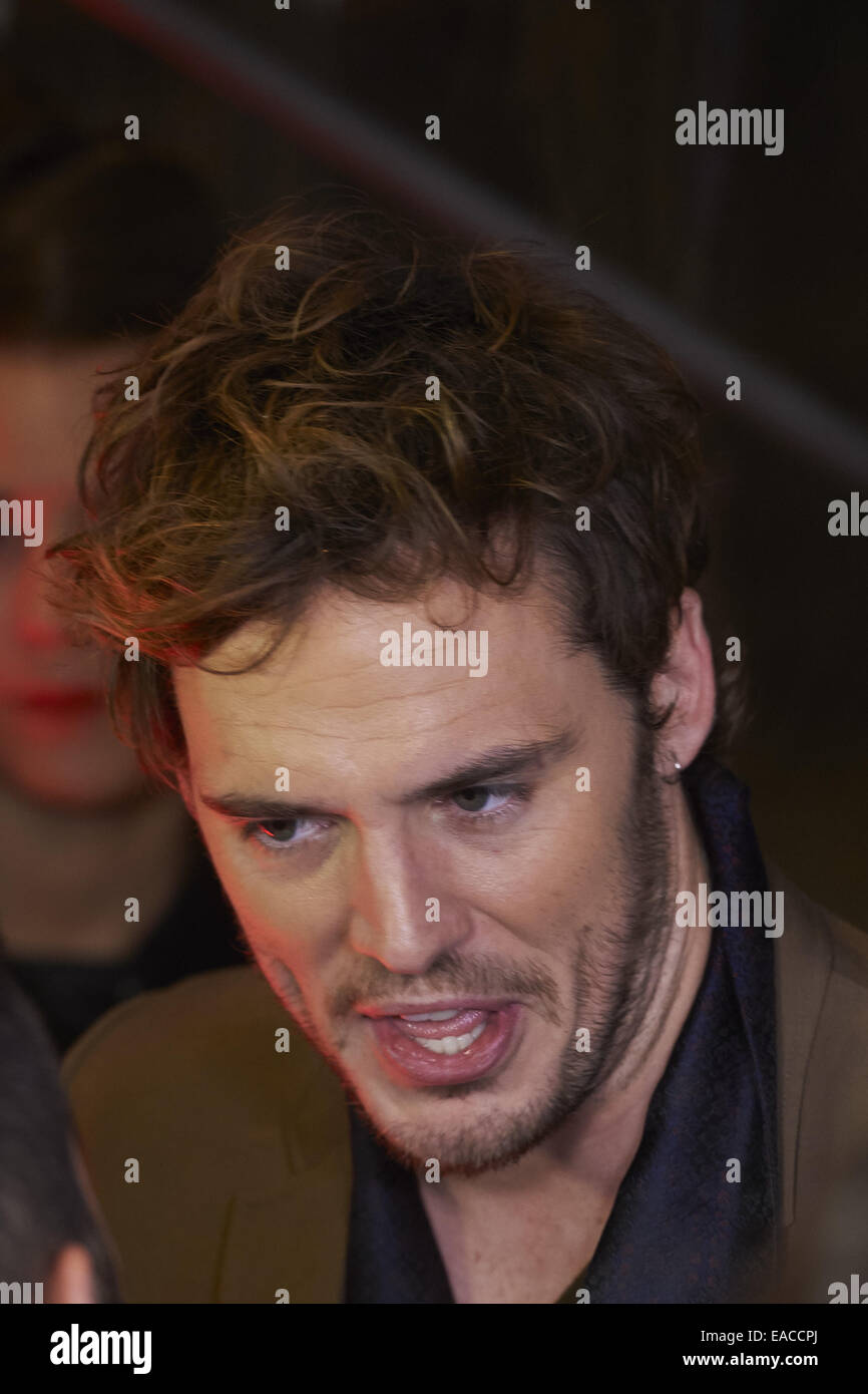 Spain. 11th Nov, 2014. British Actor Sam Claflin attends the Premiere ...