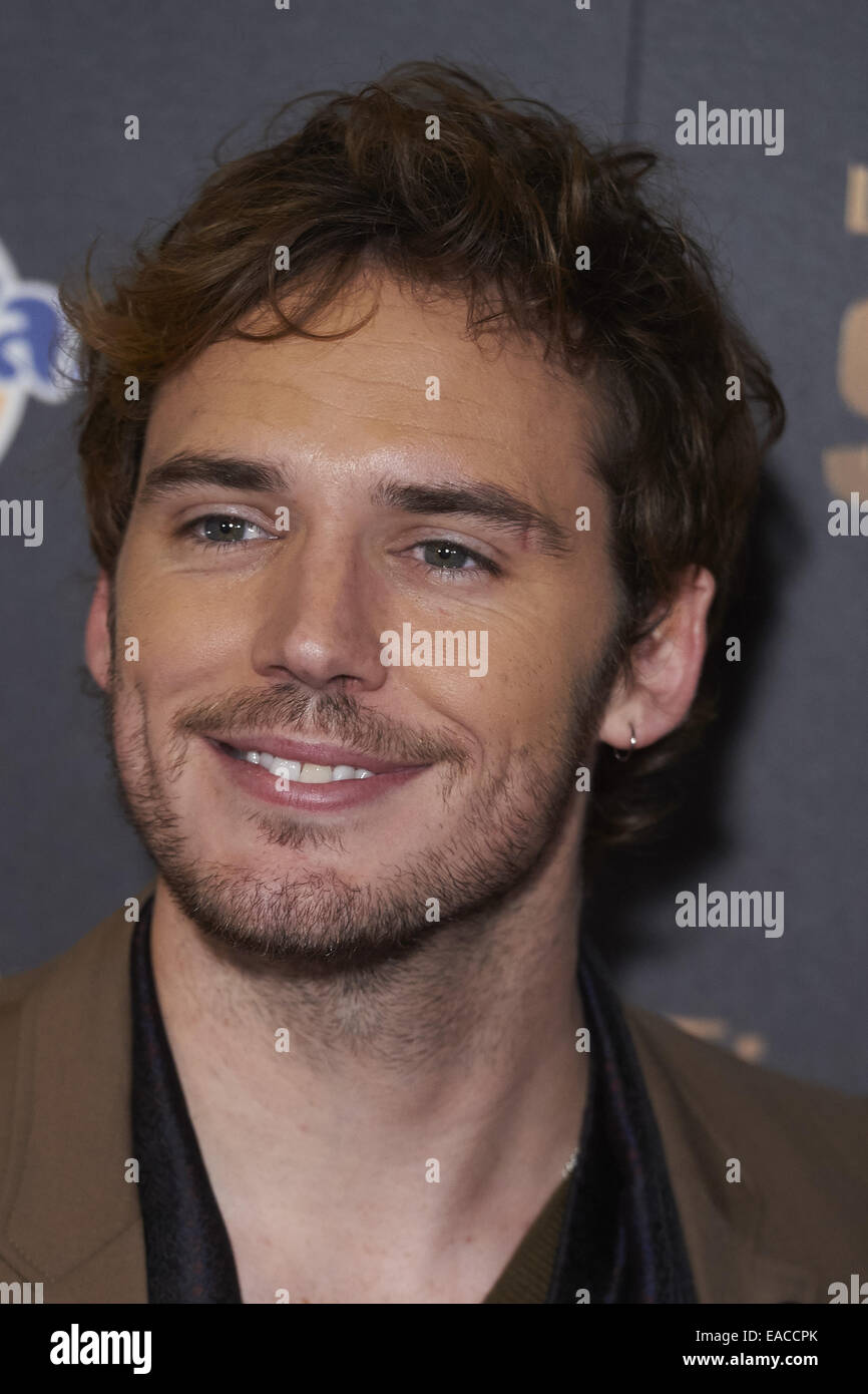Spain. 11th Nov, 2014. British Actor Sam Claflin attends the Premiere ...
