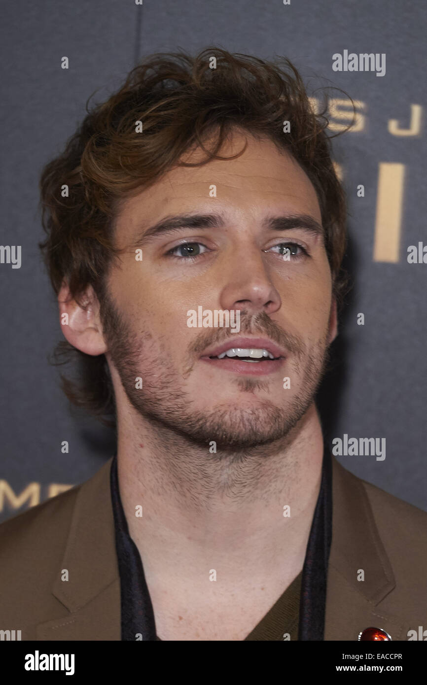 Spain. 11th Nov, 2014. British Actor Sam Claflin attends the Premiere ...
