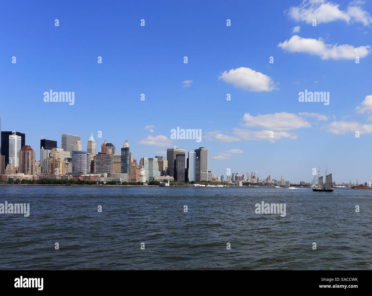 New York Harbor and Lower Manhattan New York City Stock Photo - Alamy