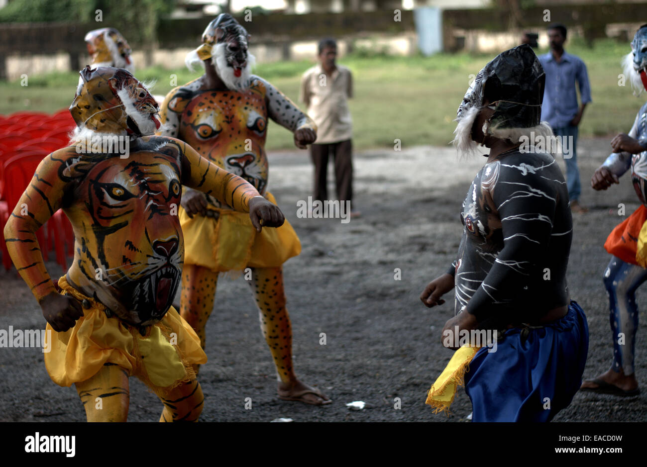 Puli Kali (Pulikkali), or tiger play, a folk dance art form of Kerala ...