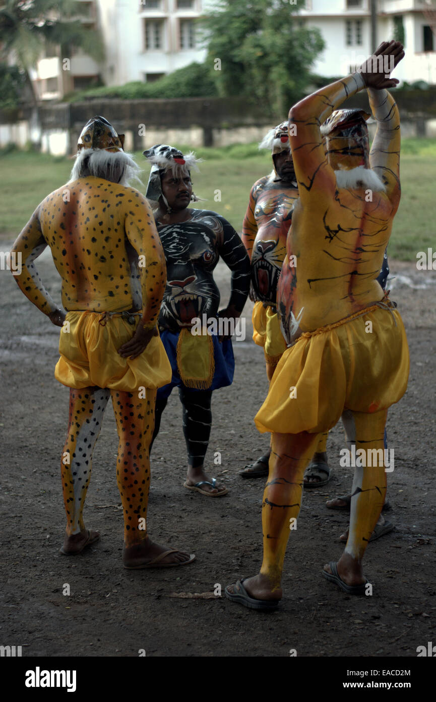 Puli Kali (Pulikkali), or tiger play, a folk dance art form of Kerala ...