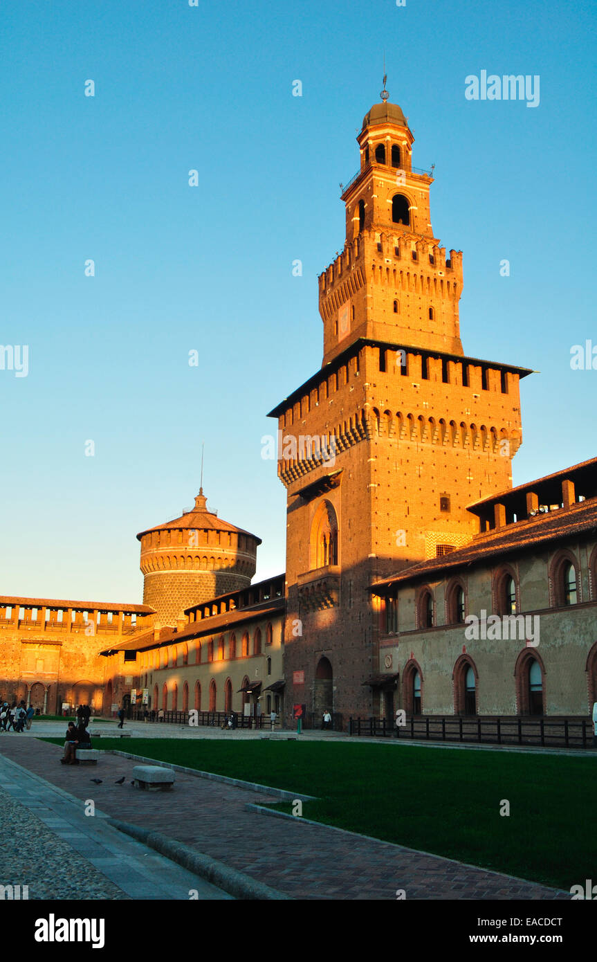 Italy, Lombardy, Milan, Castello Sforzesco, Sforza Castle, Filarete ...