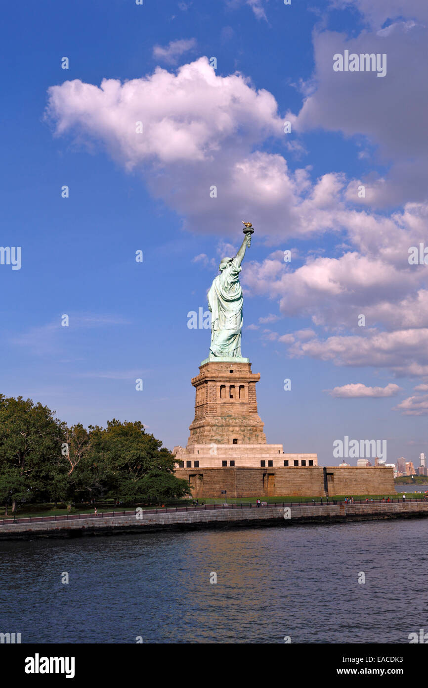 Liberty Island and the Statue of Liberty New York Harbor Stock Photo ...