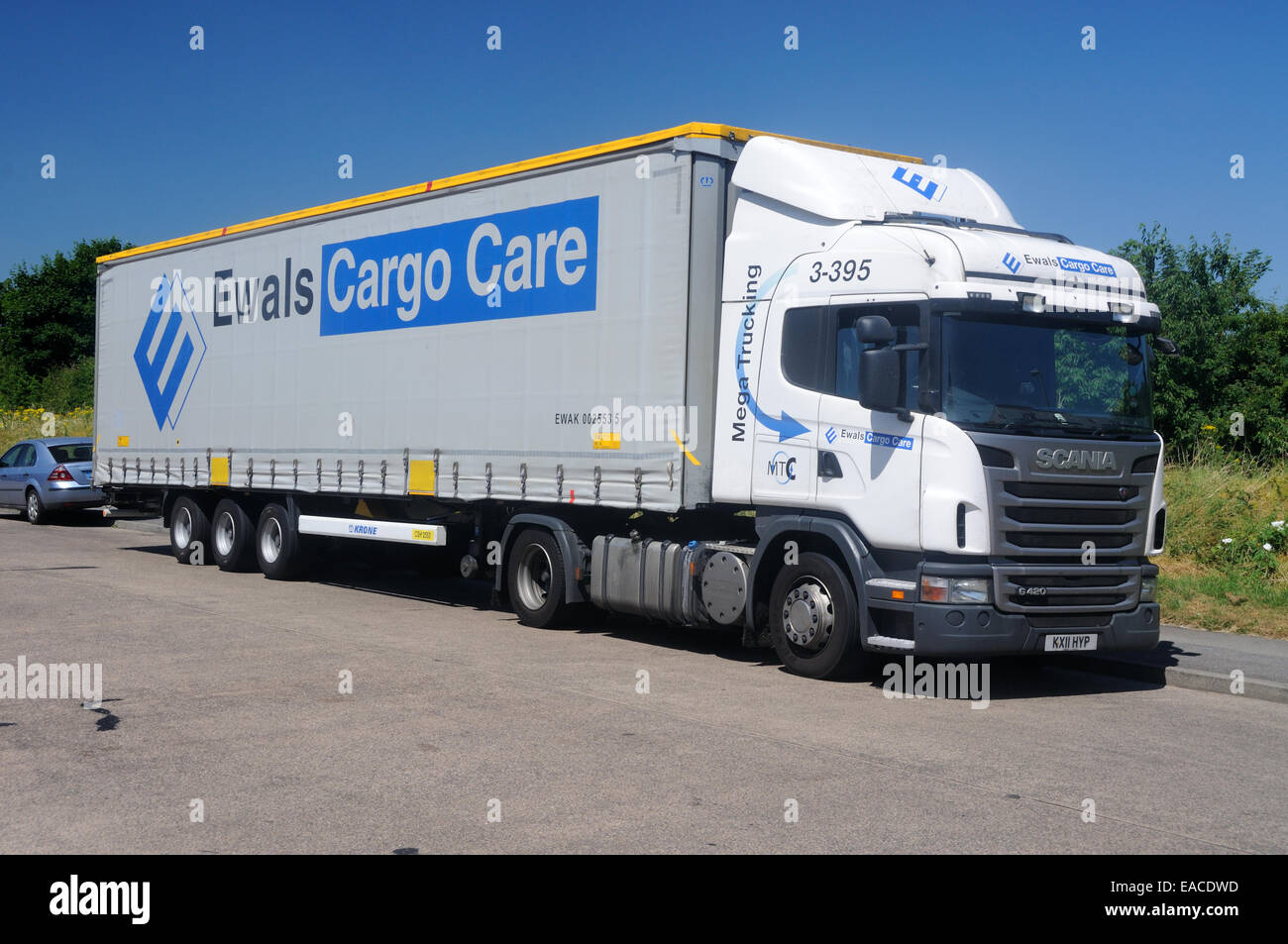 An Scania G420 tractor unit with trailer in Ewals Cargo Care livery in ...