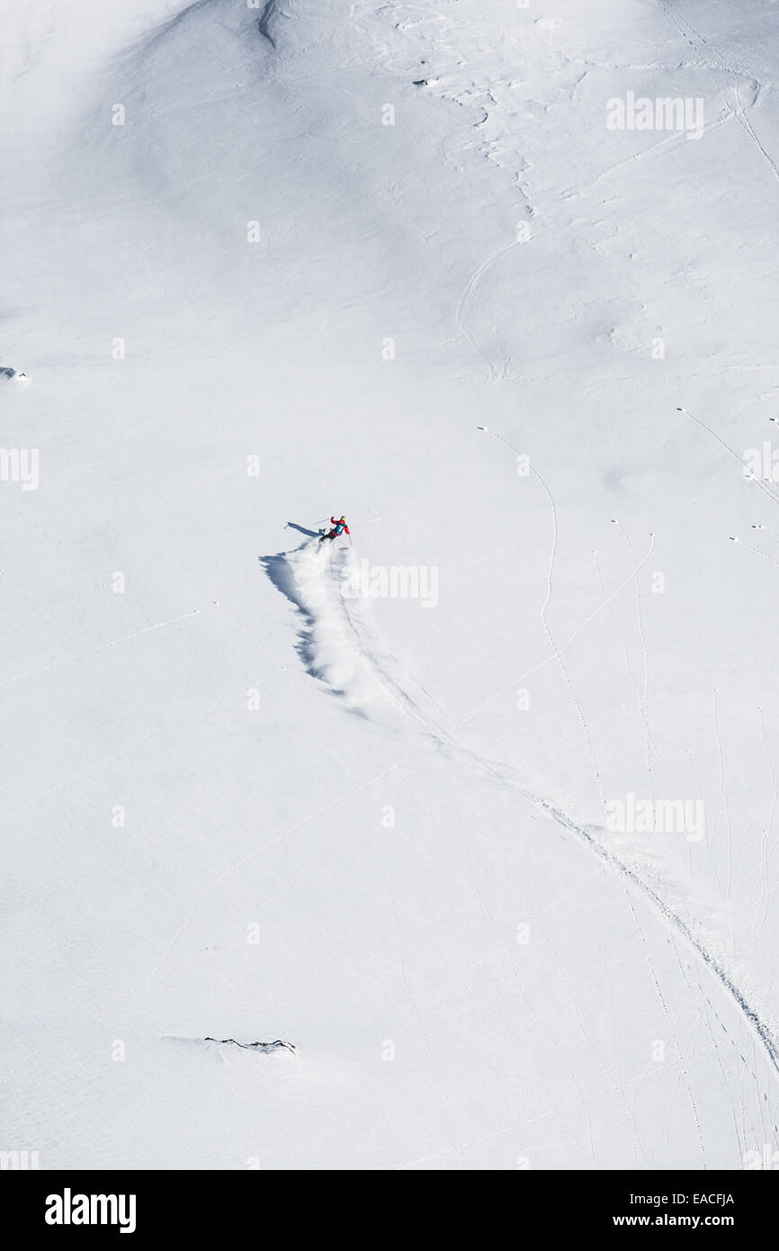Skier in fresh powder snow Stock Photo - Alamy
