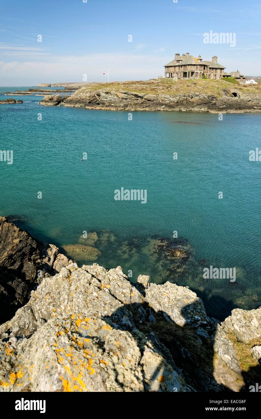 Craig Y Mor, Trearddur, Anglesey, Wales on a benign calm day Stock ...