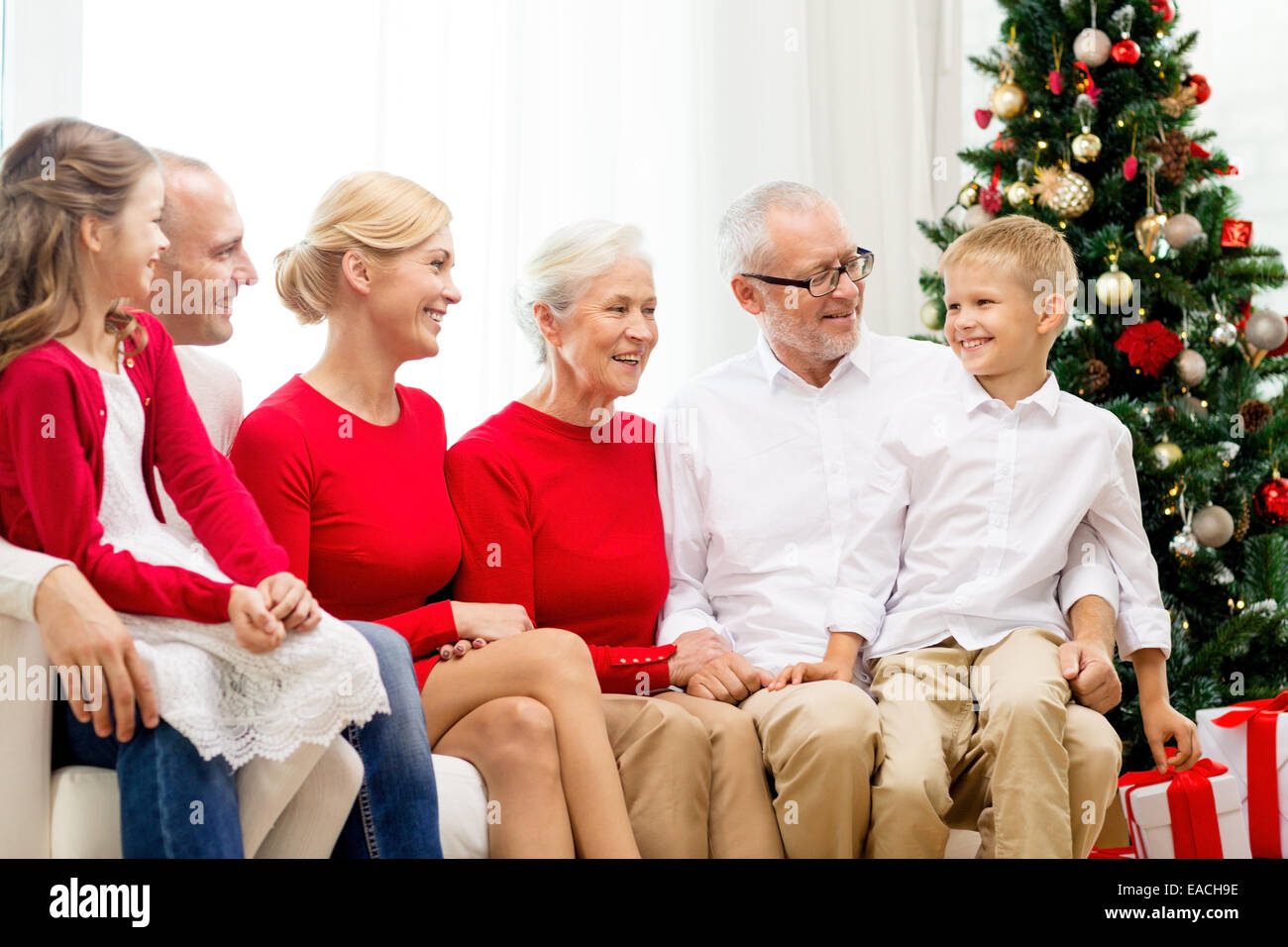 smiling family at home Stock Photo - Alamy