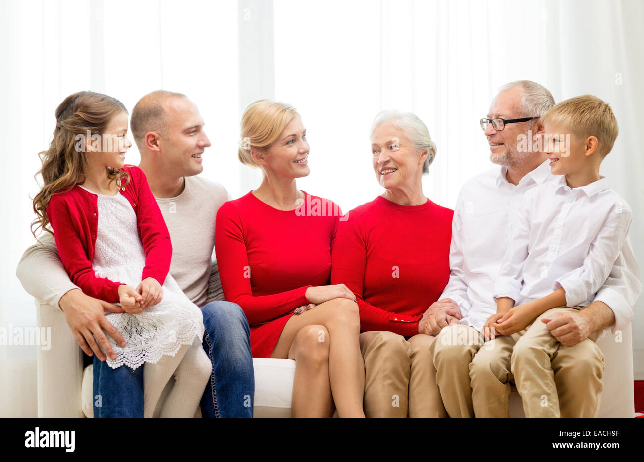 smiling family at home Stock Photo - Alamy