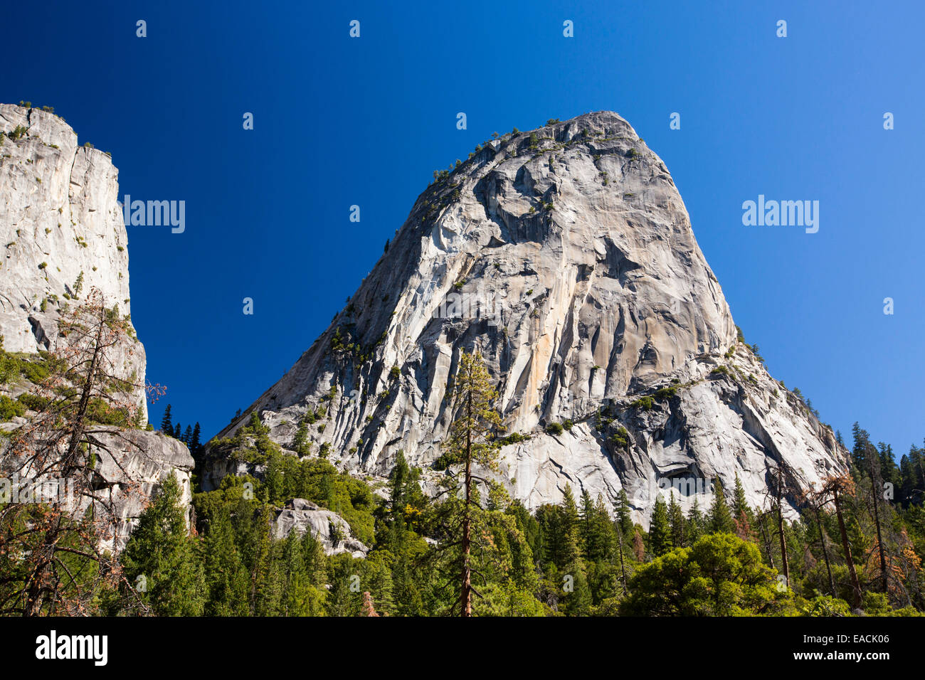 A Granite dome in the Little Yosemite Valley, Yosemite National Park ...