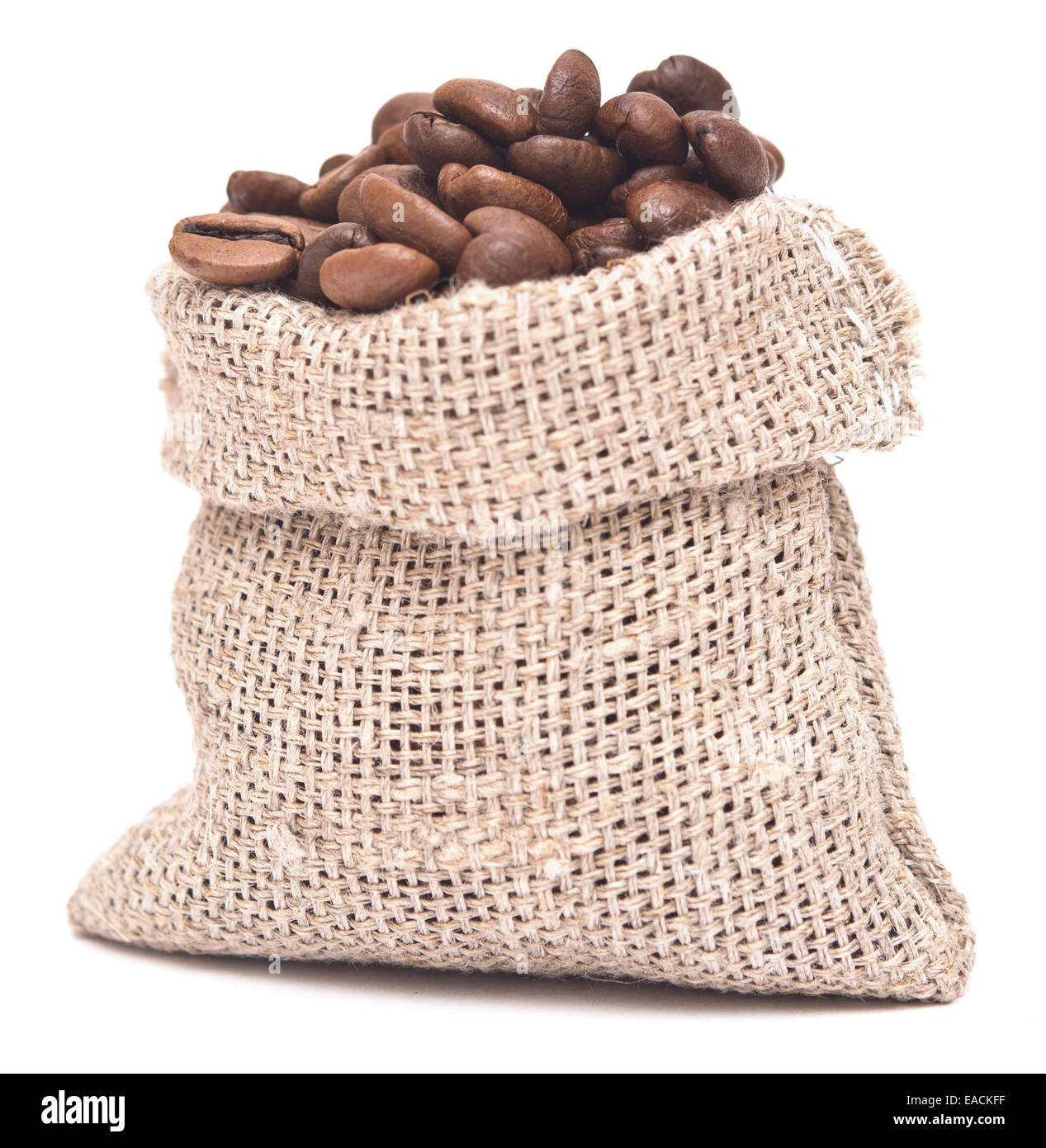 Roasted coffee beans on a jute sack hi-res stock photography and images ...