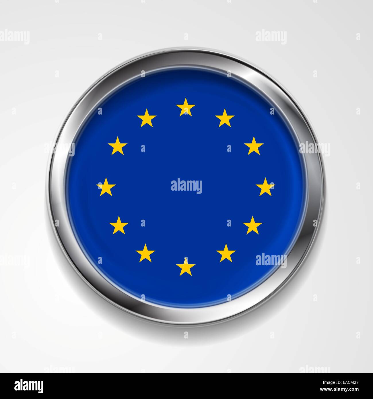 European union vector metal button flag Stock Photo - Alamy