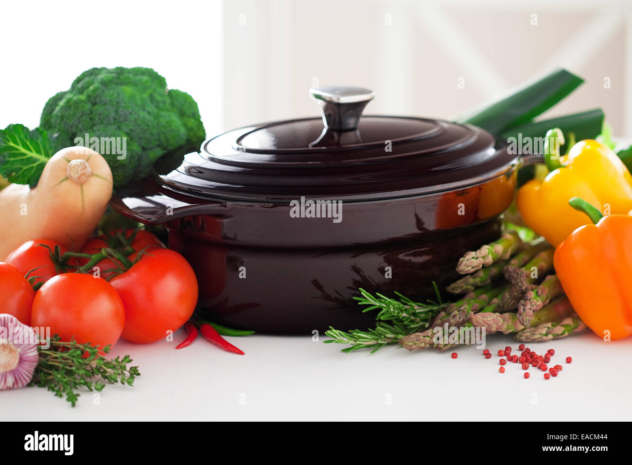 Cast iron pot on white hi-res stock photography and images - Alamy