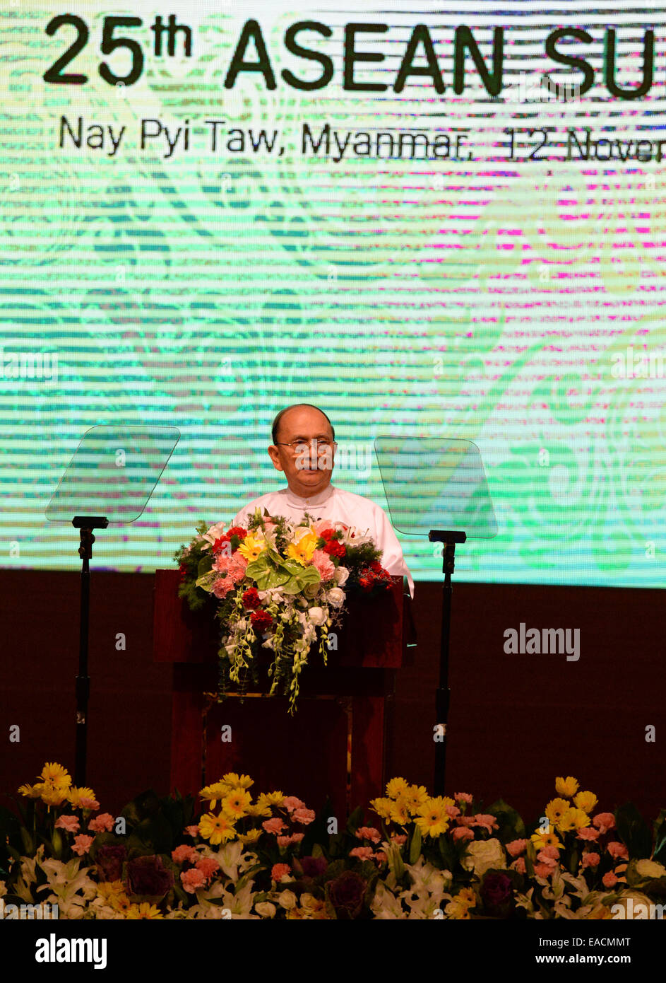 Nay Pyi Taw, Myanmar. 12th Nov, 2014. Myanmar's President U Thein Sein ...