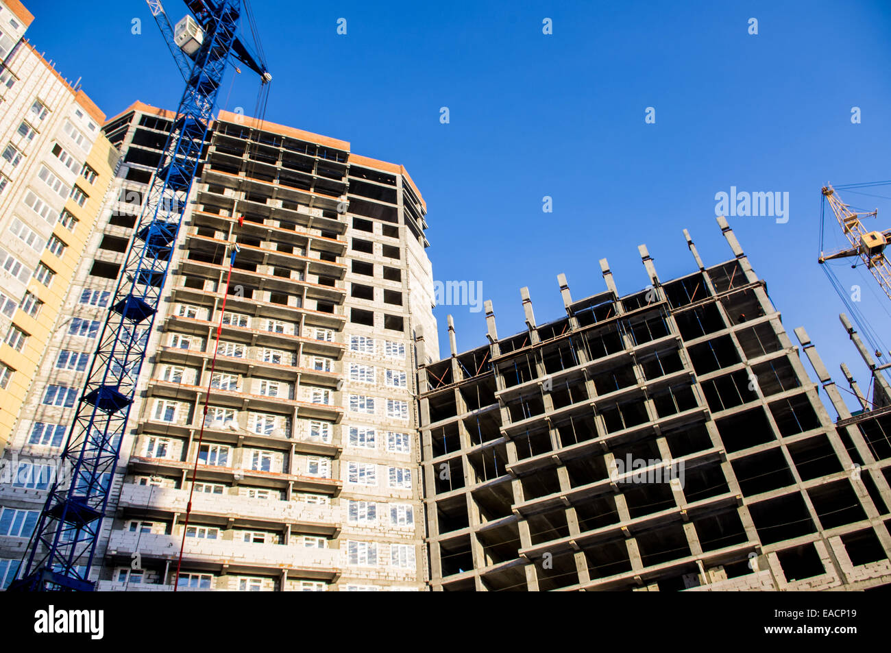 Construction of the new building of reinforced concrete and blocks ...