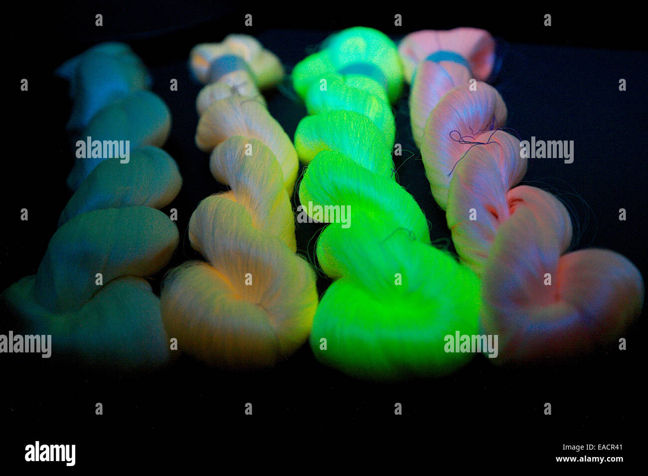 A braid made with fluorescent silk at the "Hikari The Wonder of Light ...