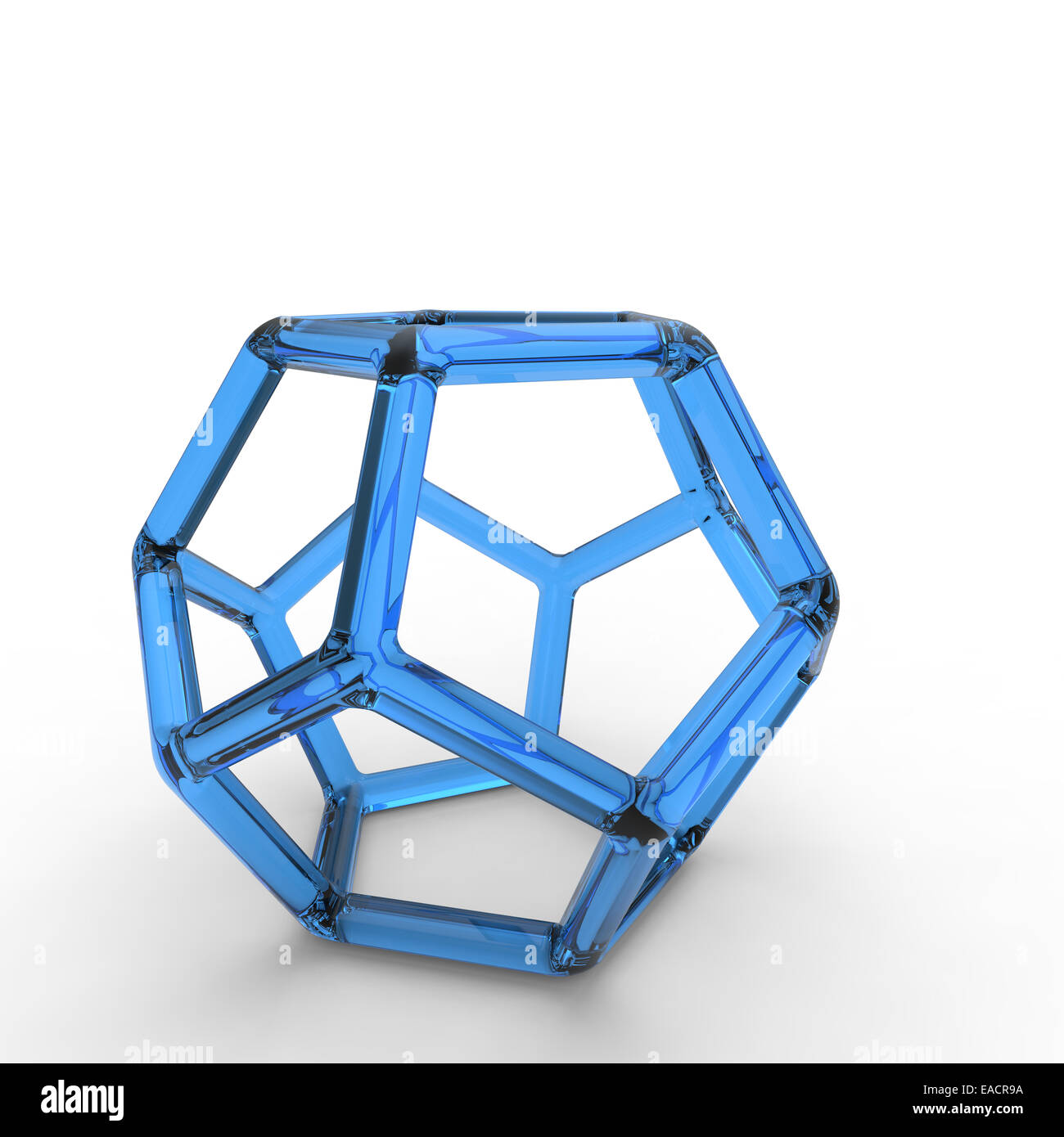 Blue plastic dodecahedron transparent frame hi-res stock photography ...