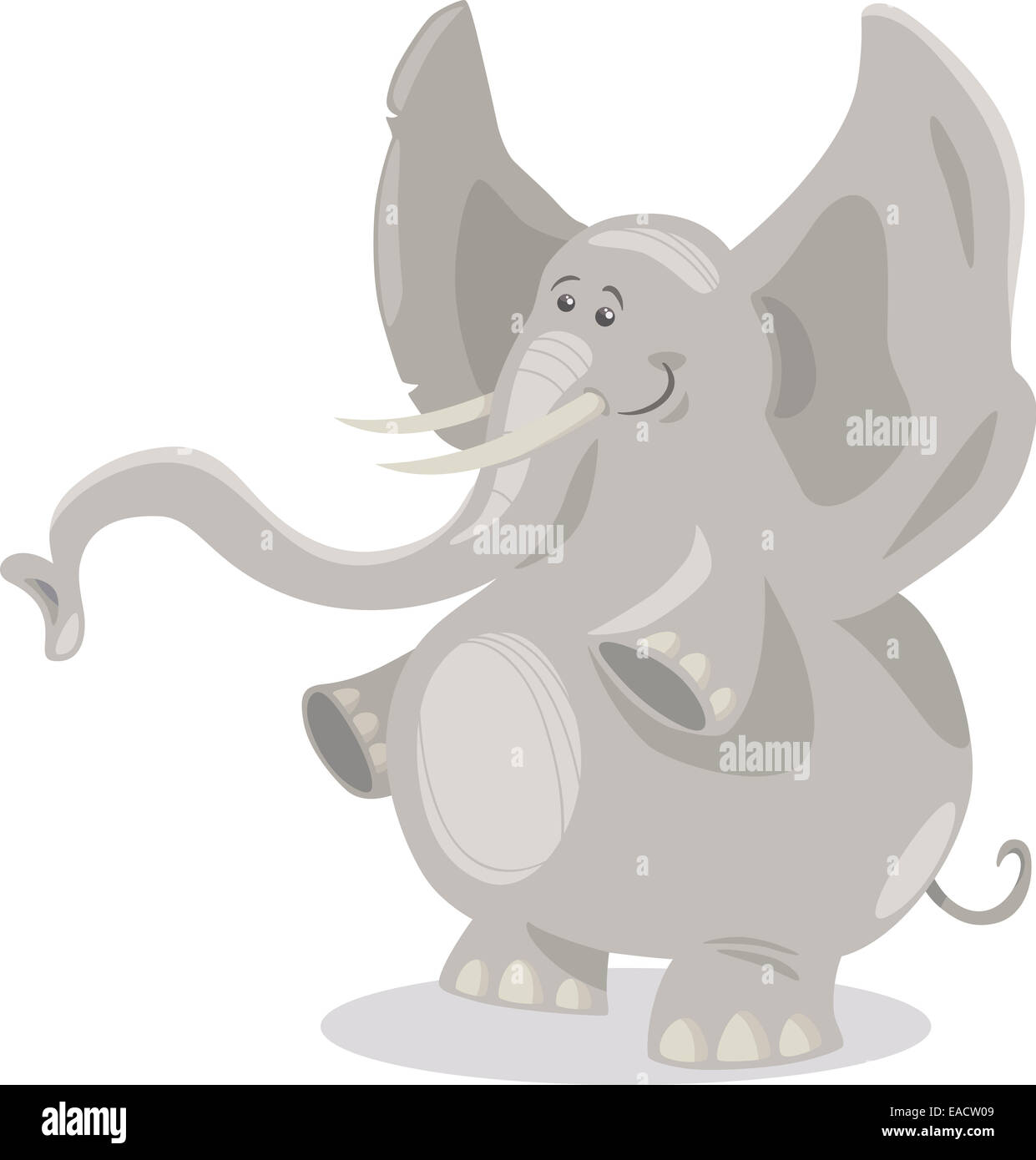 Cartoon Illustration of Cute African Elephant Animal Stock Photo - Alamy