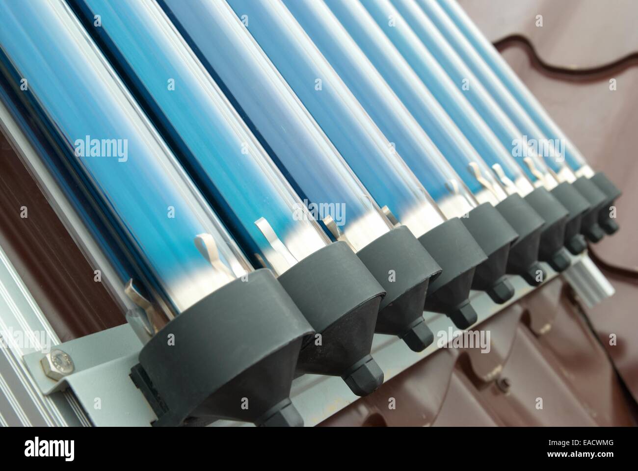 Closeup of vacuum tubes from solar water heating system Stock Photo - Alamy
