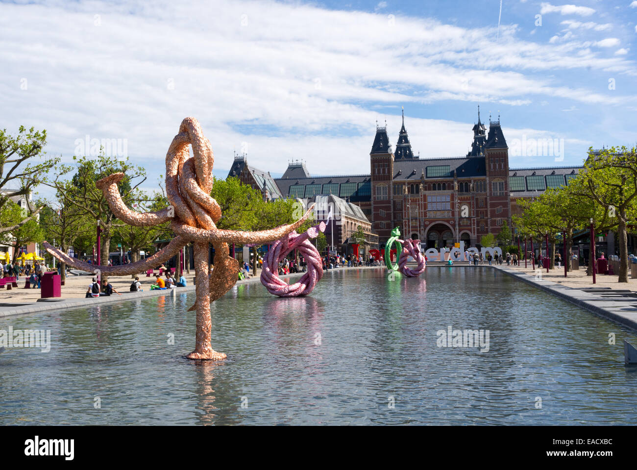 Water scuptures outside Rijksmuseum Amsterdam Stock Photo - Alamy