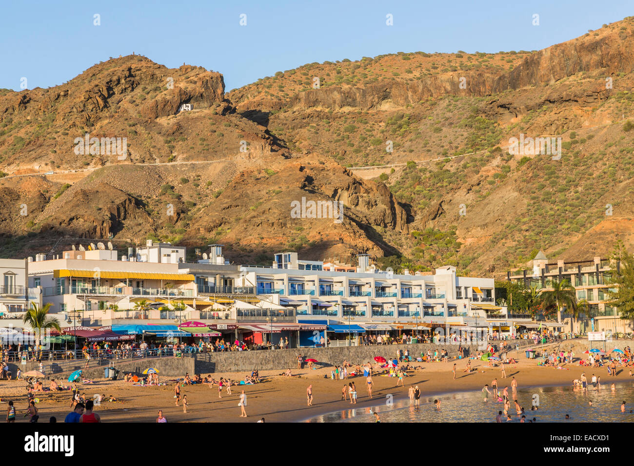 Beach, Puerto de Mogan, Gran Canaria, Canary Islands, Spain Stock Photo ...