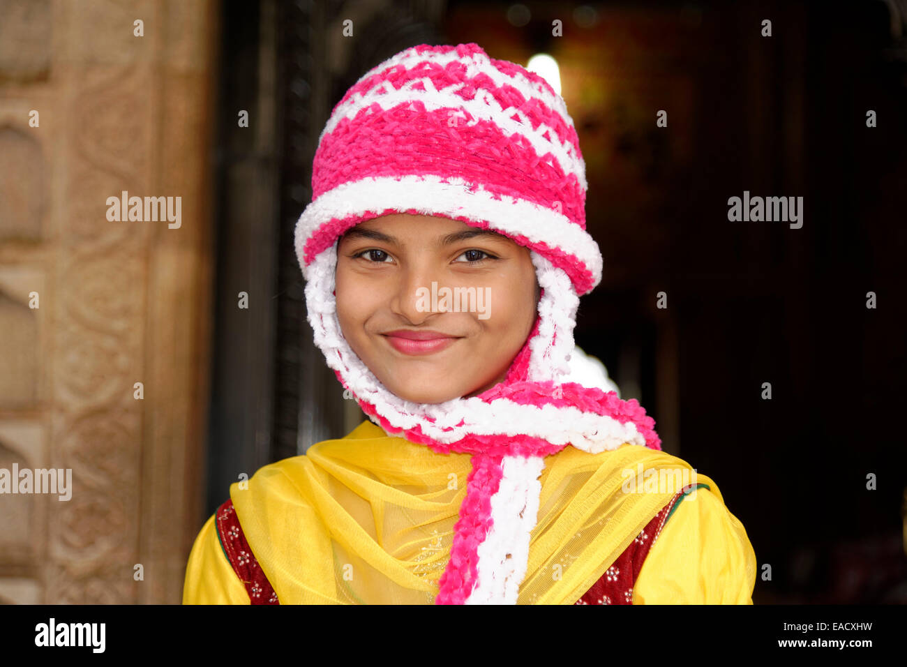 Young Indian woman, portrait, Mysore, Karnataka, South India, India ...