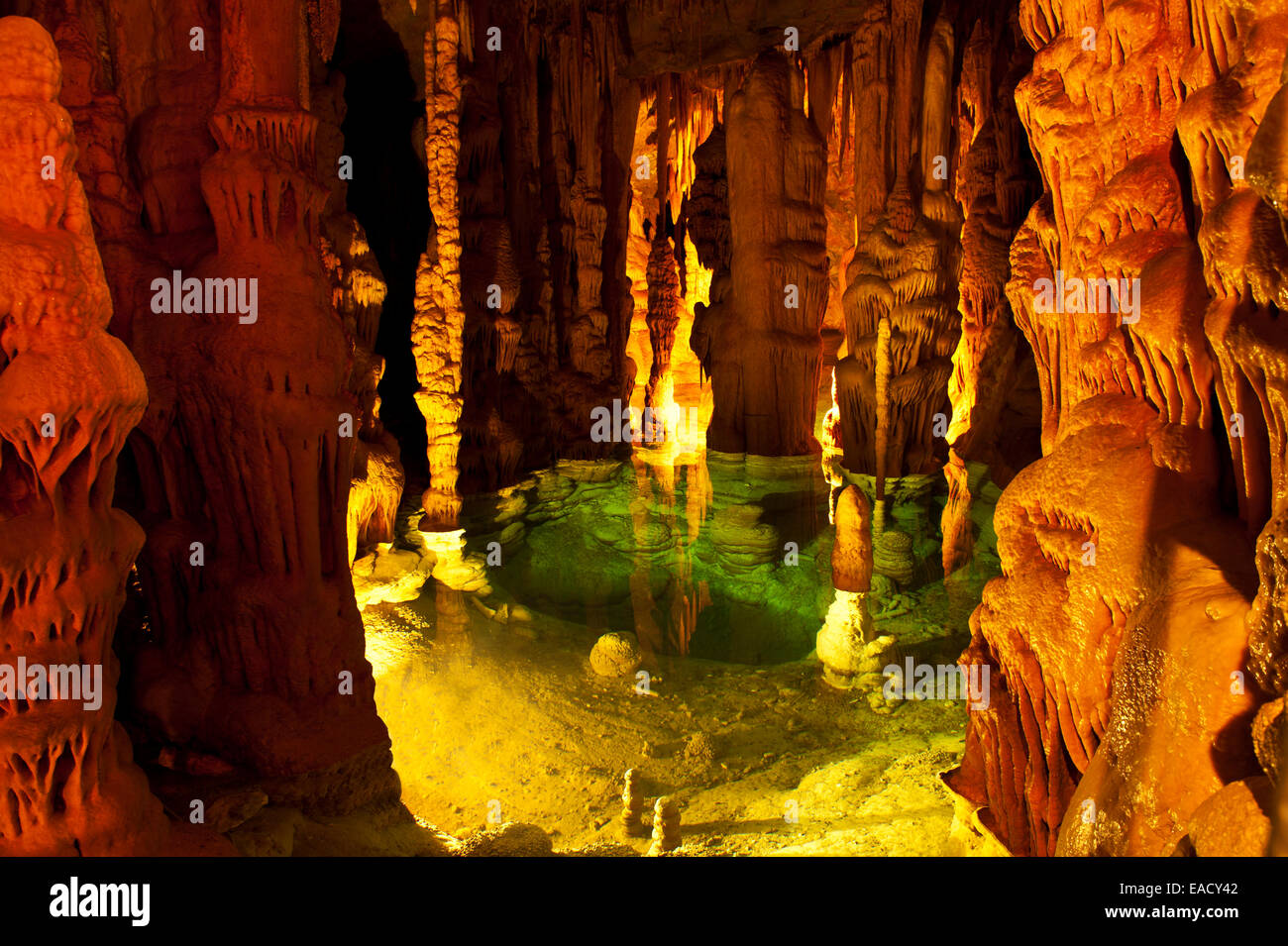 Katerloch stalactite cave with pond, Weiz, Styria, Austria Stock Photo ...