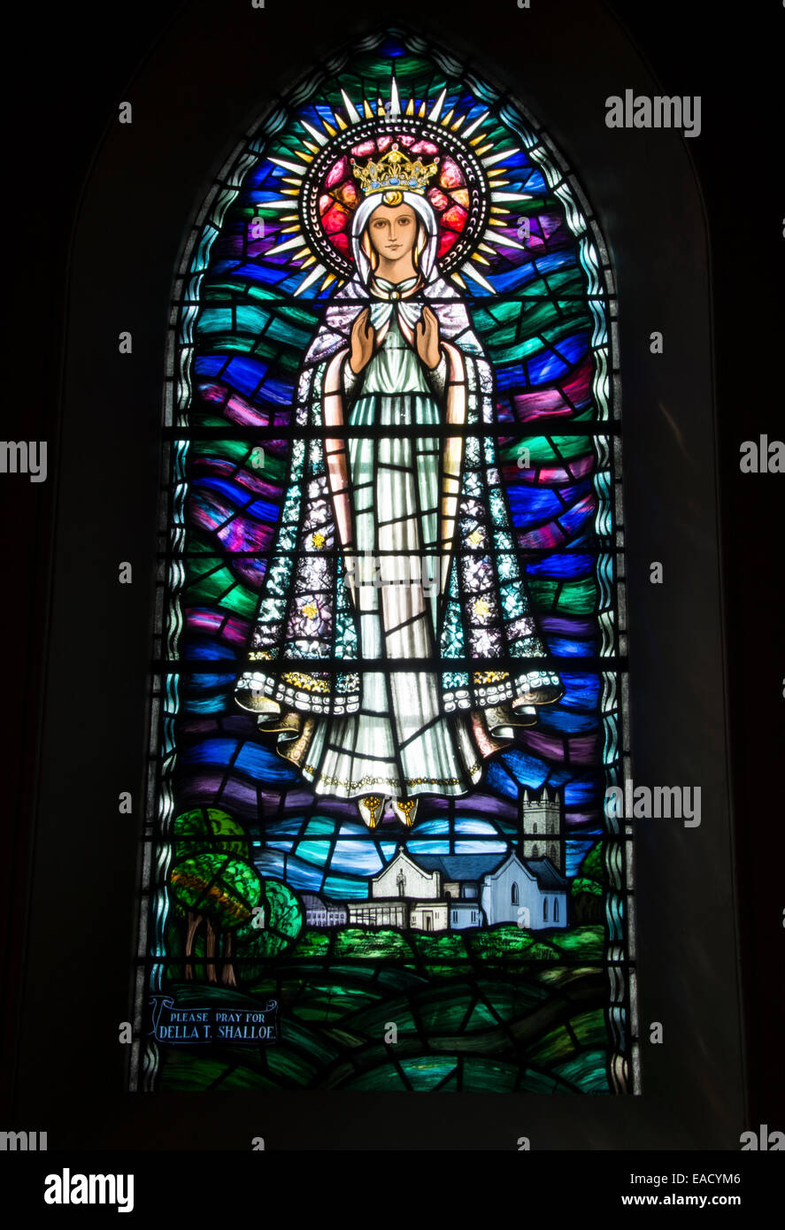 EIRE; MAYO; KNOCK; SHRINE; CHURCH; STAINED GLASS WINDOW; M T. SHALLOE ...