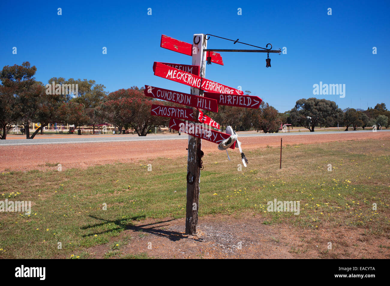 A quirky signpost in Cunderdin, Western Australia Stock Photo - Alamy
