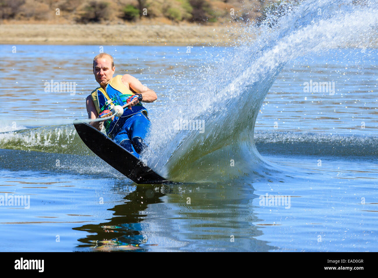 Man water skiing on a monoski, Von Bach Dam, Namibia Stock Photo - Alamy