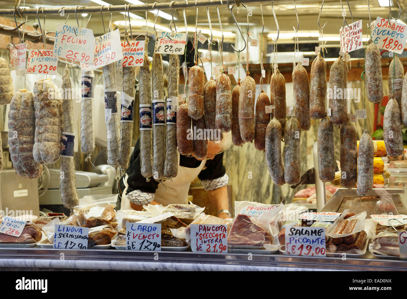 Salami display hi-res stock photography and images - Alamy