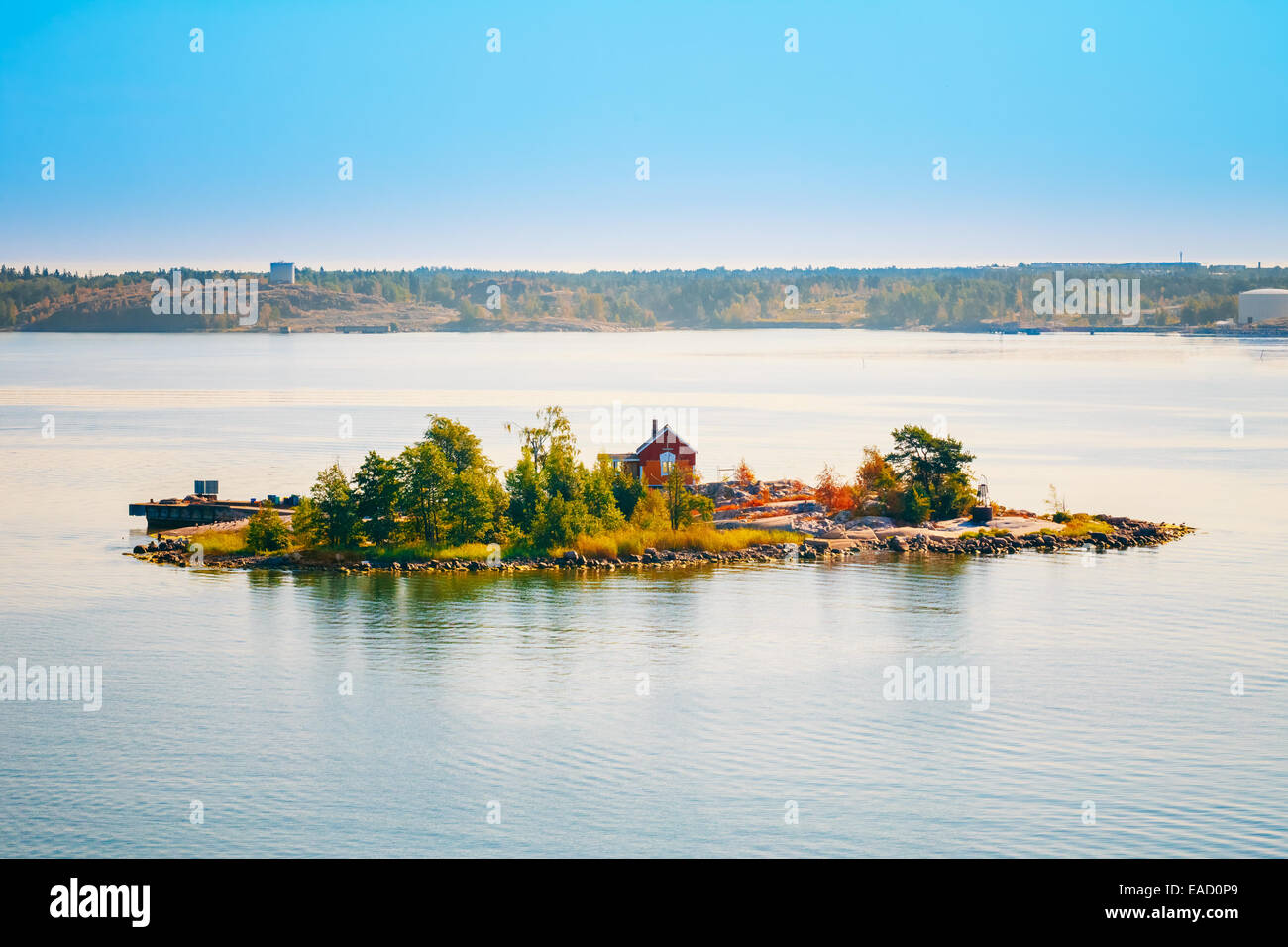 Finnish Wooden Sauna Log Cabin On Island In Summer Stock Photo - Alamy