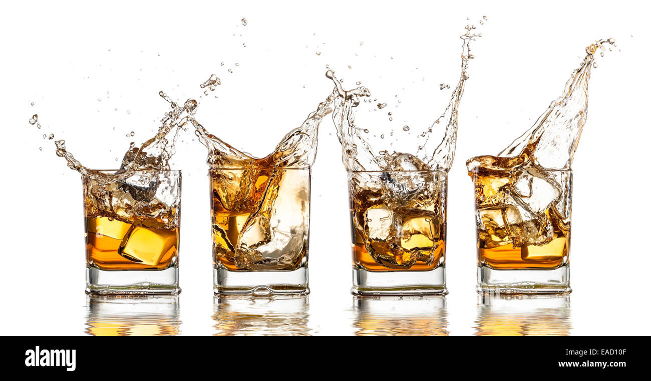 Set whiskey glasses scotch Cut Out Stock Images & Pictures - Alamy