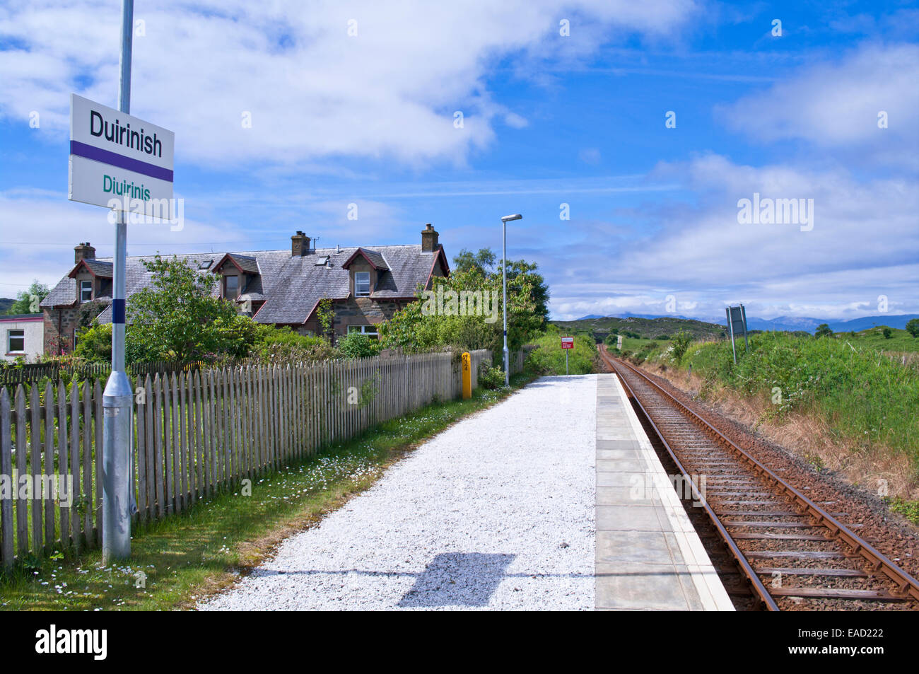 Remote railway station at Duirinish on the scenic Inverness to Kyle of ...
