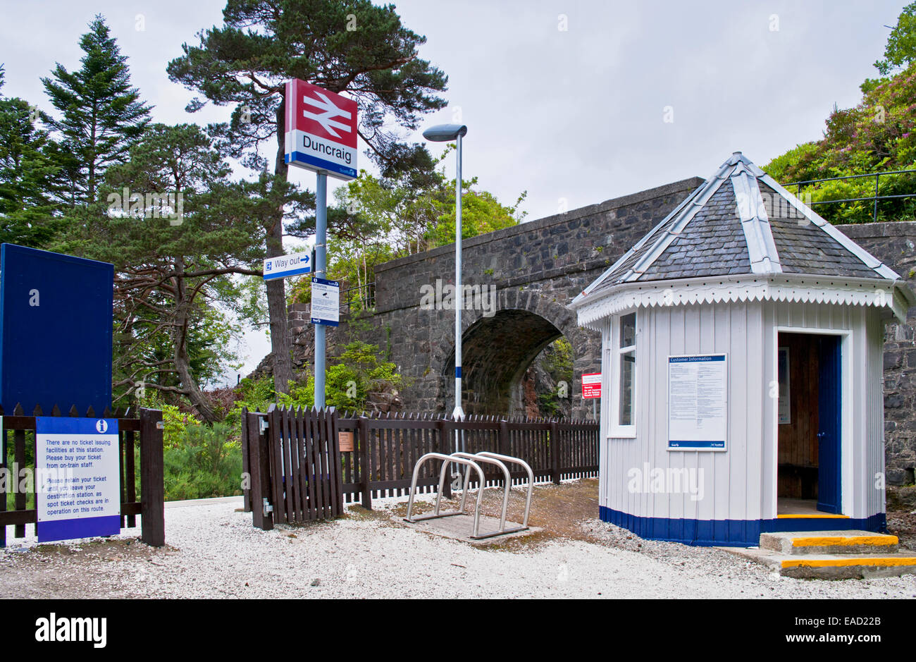 Remote railway station at Duncraig on the scenic Inverness to Kyle of ...