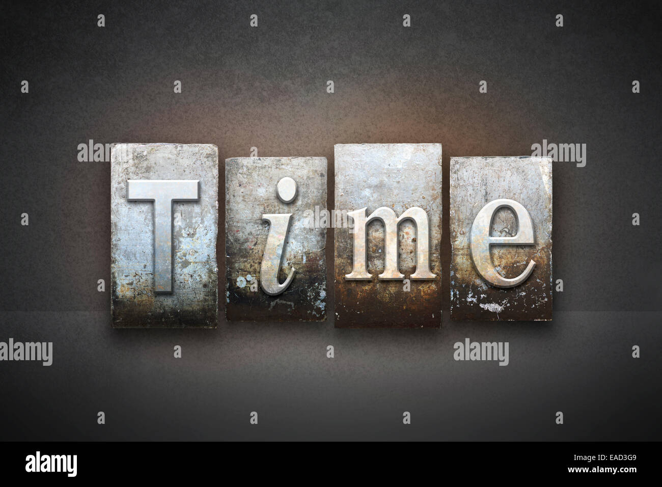 The word TIME written in vintage letterpress type Stock Photo - Alamy