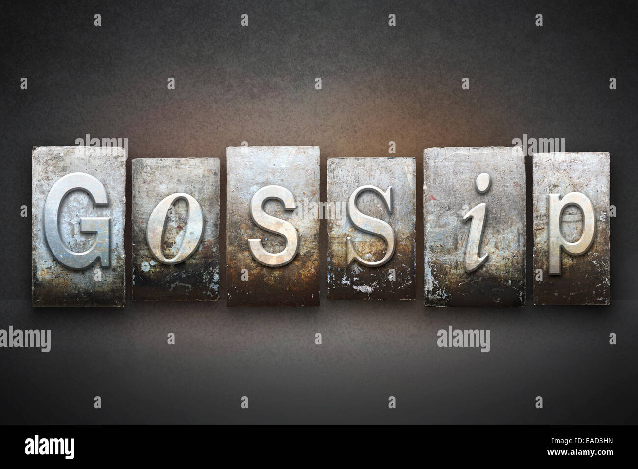 The word GOSSIP written in vintage letterpress type Stock Photo - Alamy