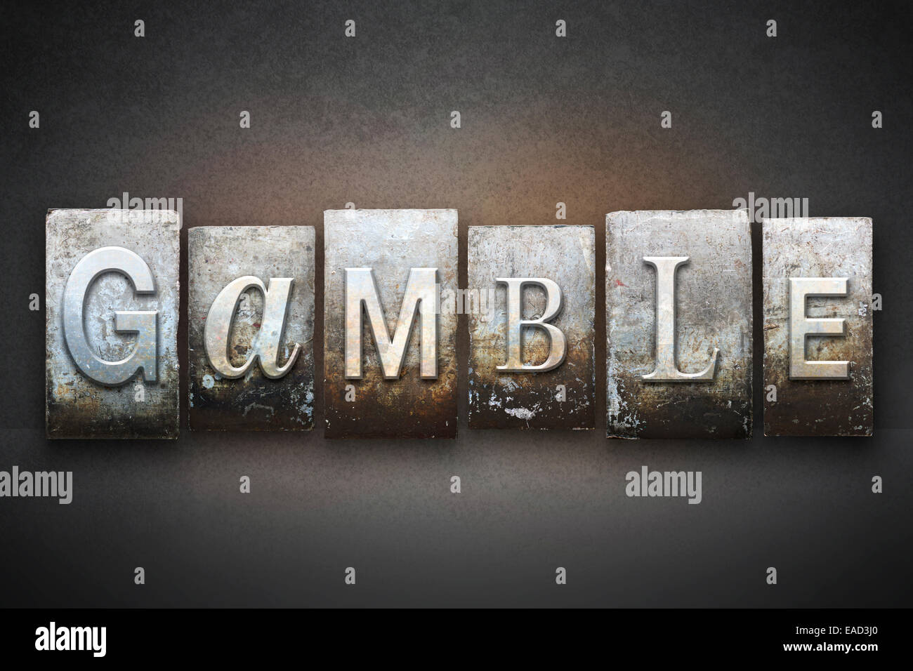 The word GAMBLE written in vintage letterpress type Stock Photo - Alamy