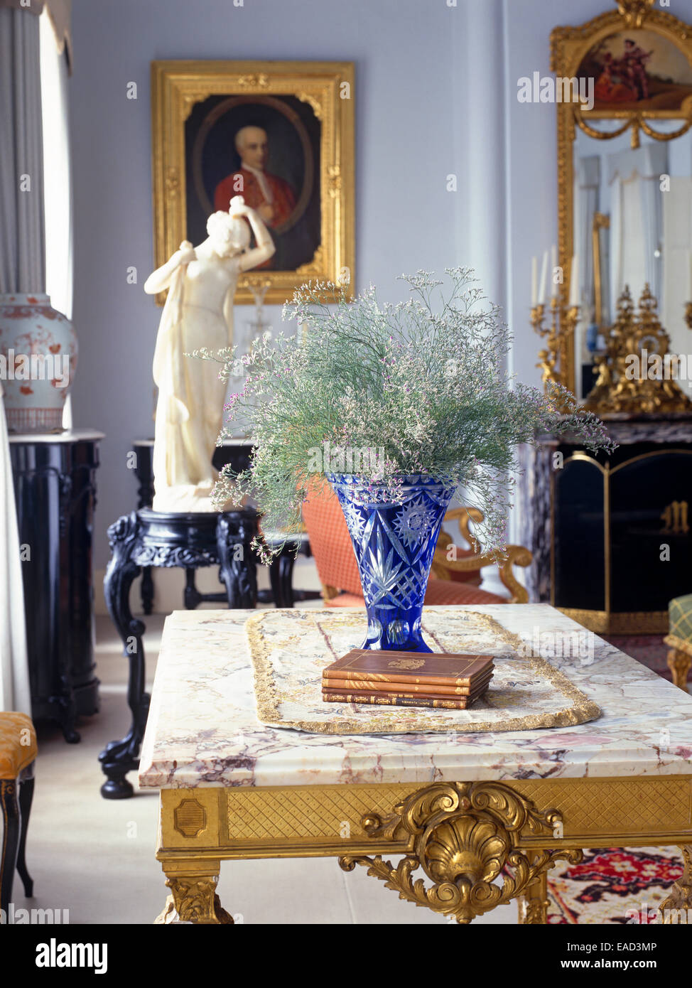 formal European style living room with antiques Stock Photo - Alamy