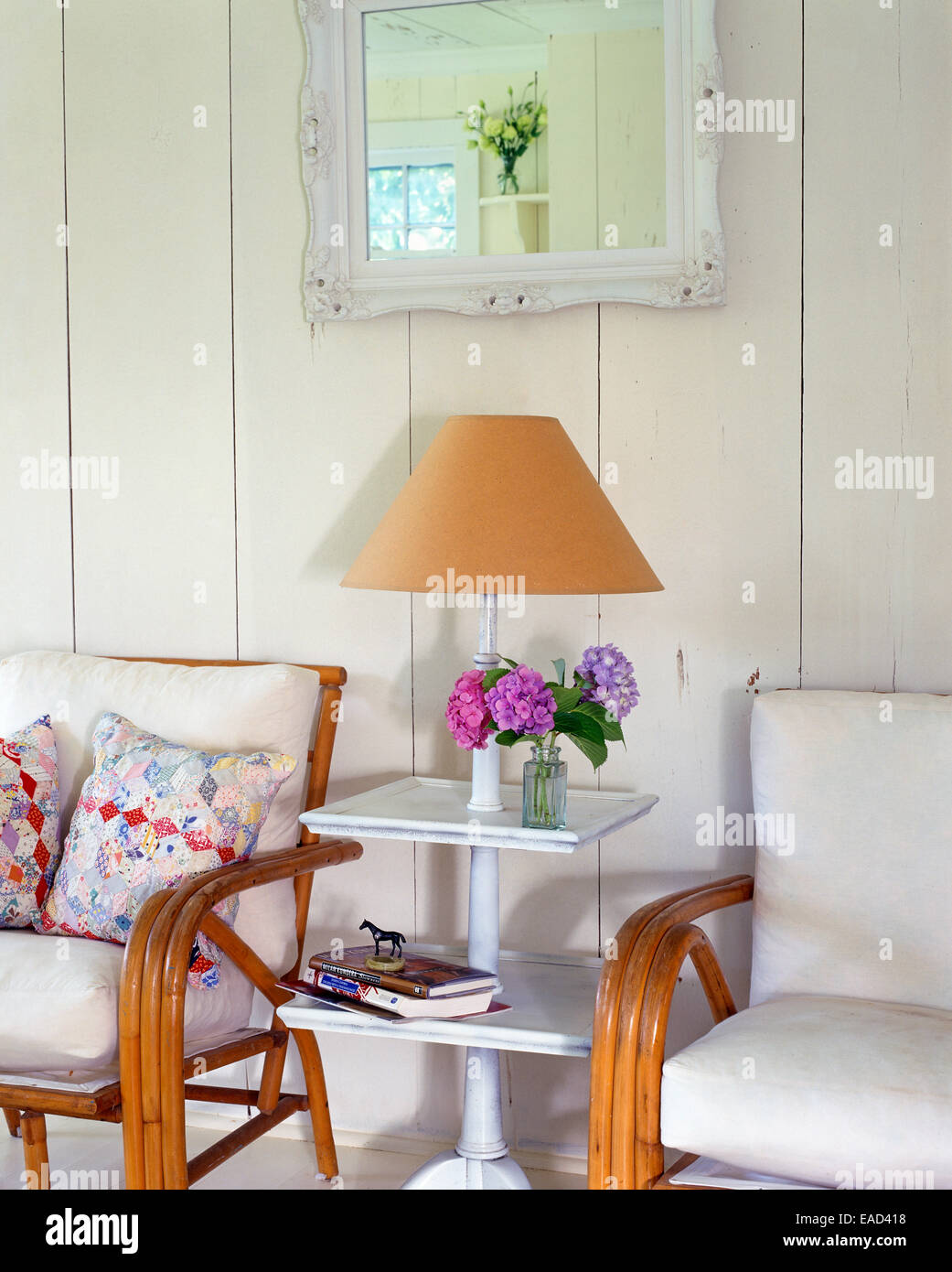 side table in country cottage Stock Photo - Alamy