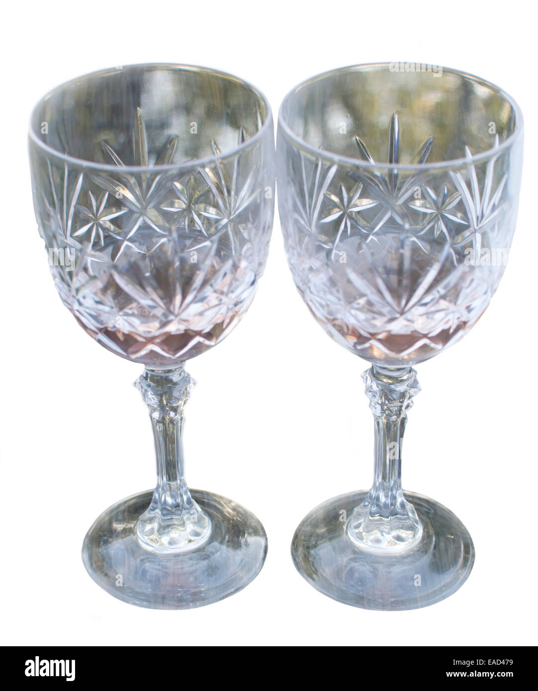 Two crystal goblets isolated on white Stock Photo - Alamy