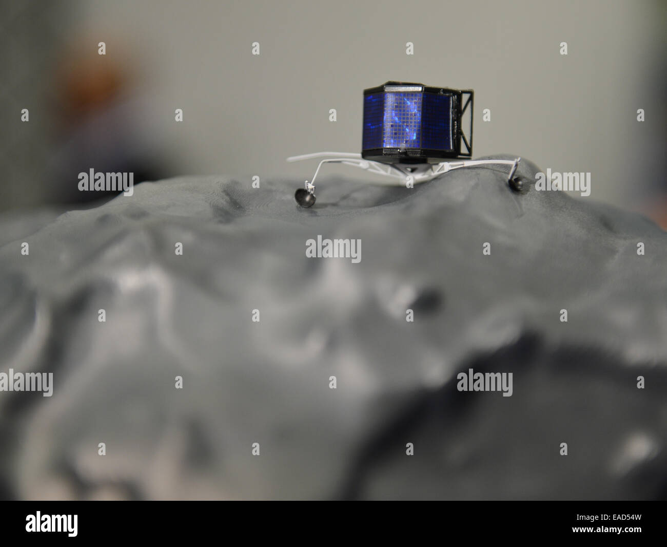 Darmstadt, Germany. 12th Nov, 2014. A model illustrates how the landing ...